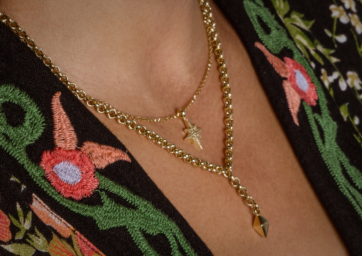 Annecy Sterling Silver Pyramid Oval Chain Necklace | Larnauti